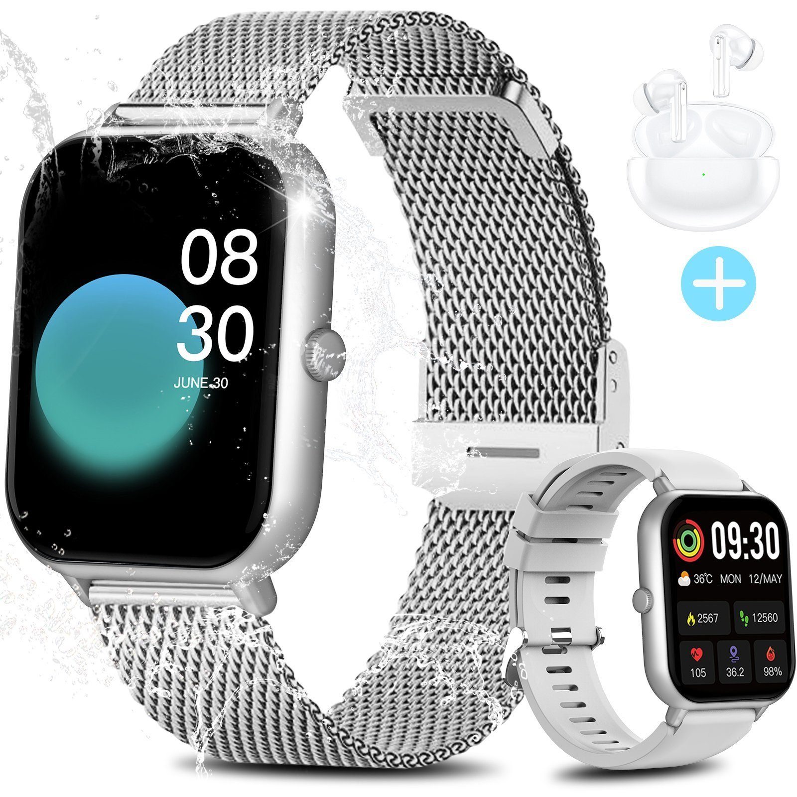 Yuede Smartwatch, Fitness Tracker uhr mit Anruffunktion für Damen und Herren Smartwatch ...